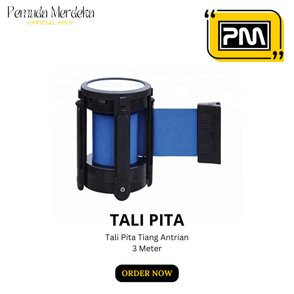 Jual Tali Pita Pembatas Tiang Antrian Kepala Tiang Antrian 3 Meter ...