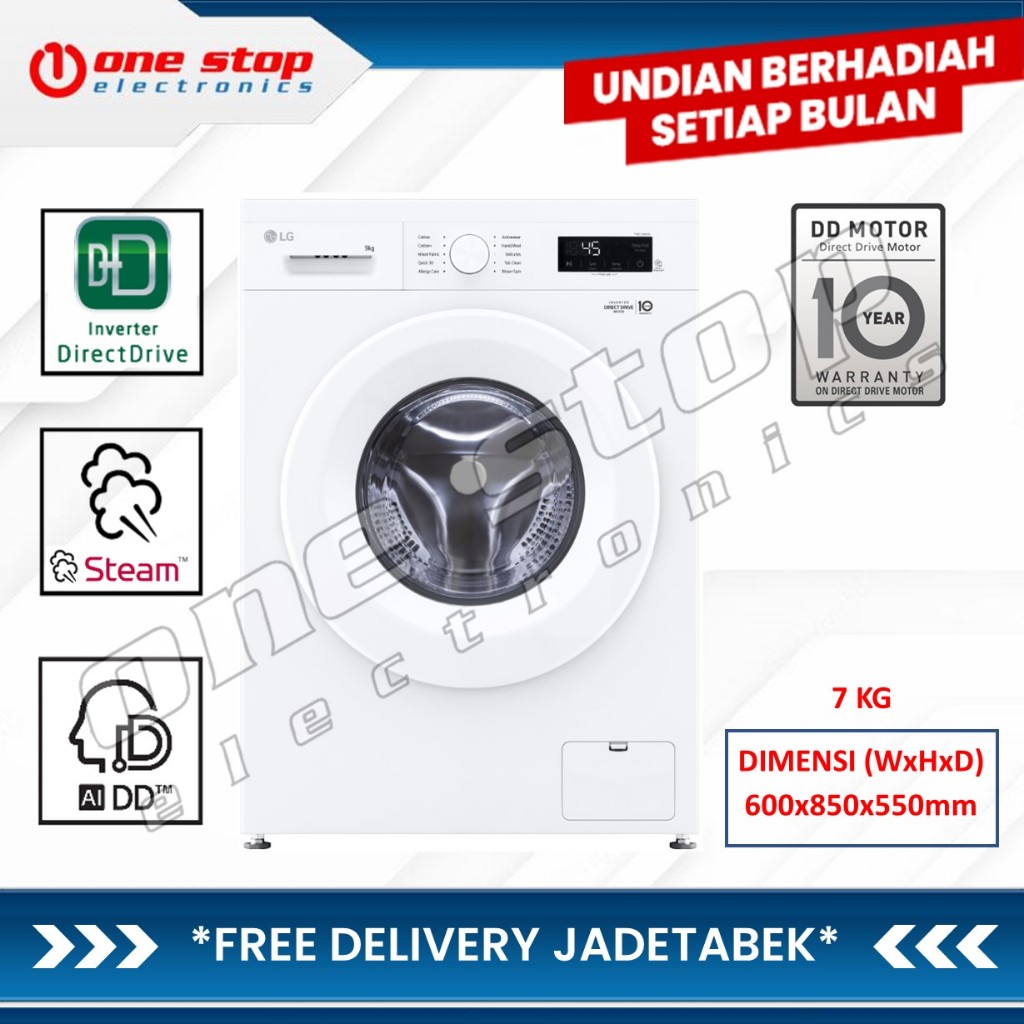 Jual LG FB1207S6W Mesin Cuci Front Loading w/ AI DD™ 7kg | Shopee Indonesia