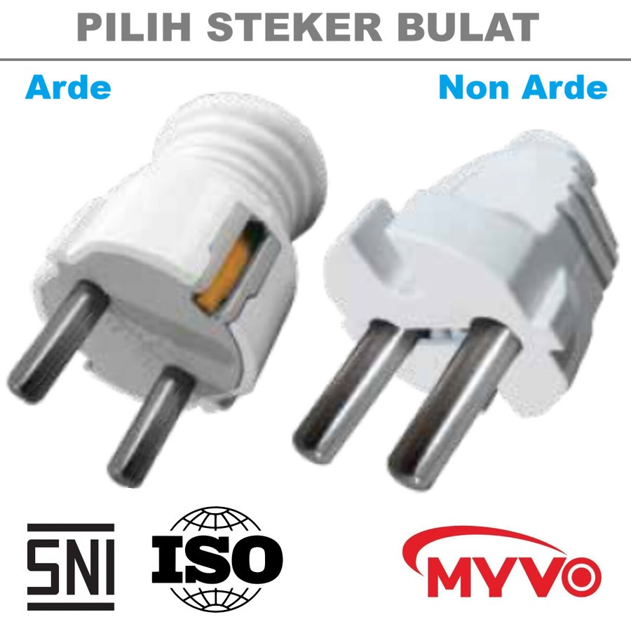 Jual Steker Bulat Colokan Listrik SNI AC Socket Stop Kontak Soket Non ...