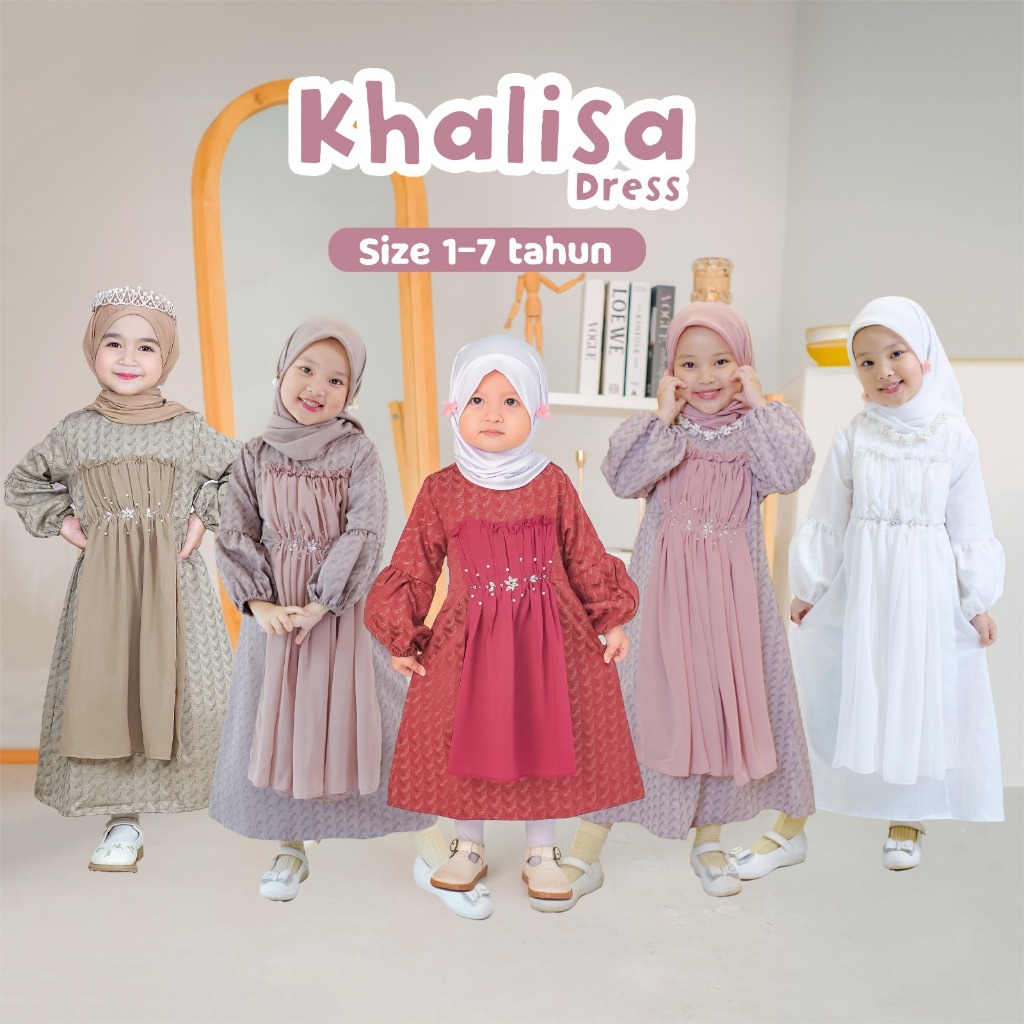 Jual Khalisa Dress KIDS Premium Family Set Exlusive Special Eid Series | Shopee Indonesia