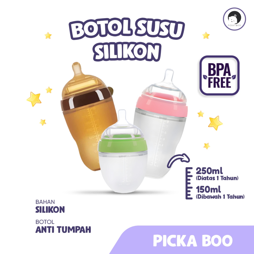 Jual PICKA BOO Premium Botol Dot Silikon 150ml / 250ml Botol Susu Bayi ...
