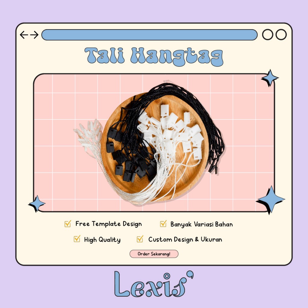Jual Tali Hangtag Tali Handtag Merk Hitam dan Putih Premium Loop Pin ...