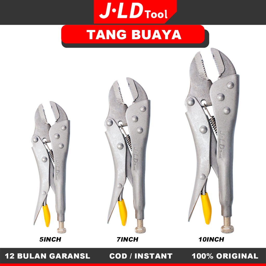 Jual JLD Tang Buaya Locking Pliers Curved Jaw 5inch/7inch/10inch Tang ...