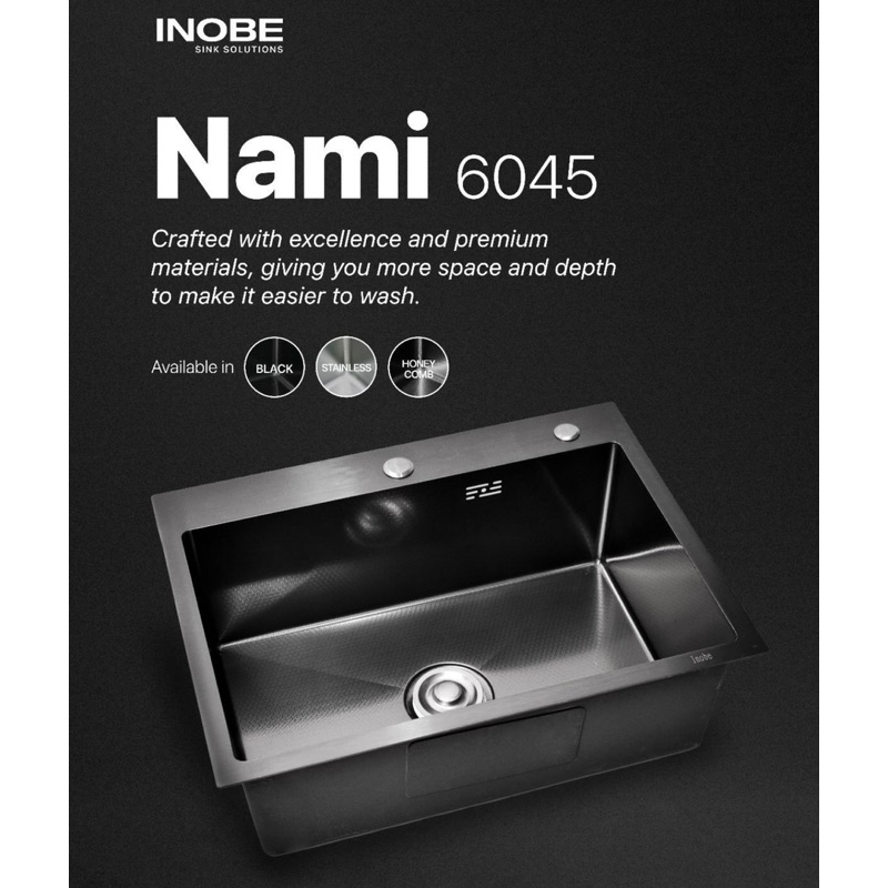 Jual kitchen sink BAK CUCI PIRING stainless premium black INOBE 6045 ...
