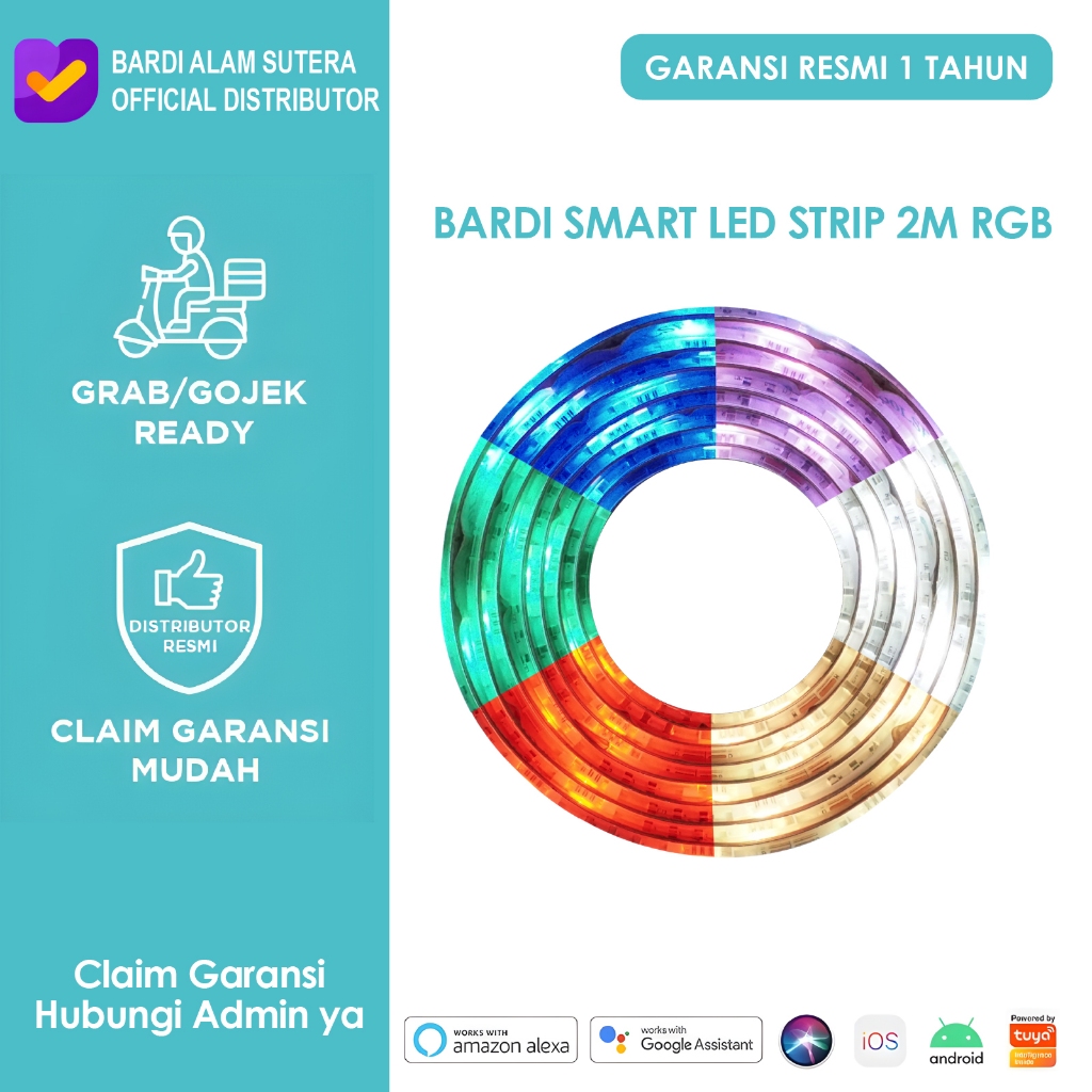 Jual BARDI Lampu LED Strip RGBWW Wifi 2M - control by app / google home ...