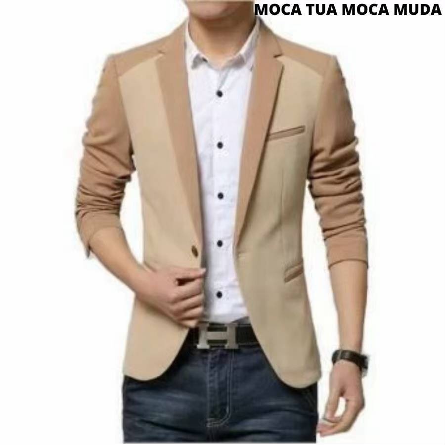Jual Jas pria modern style wisuda nikah kondangan Blazer Slimfit Formal ...