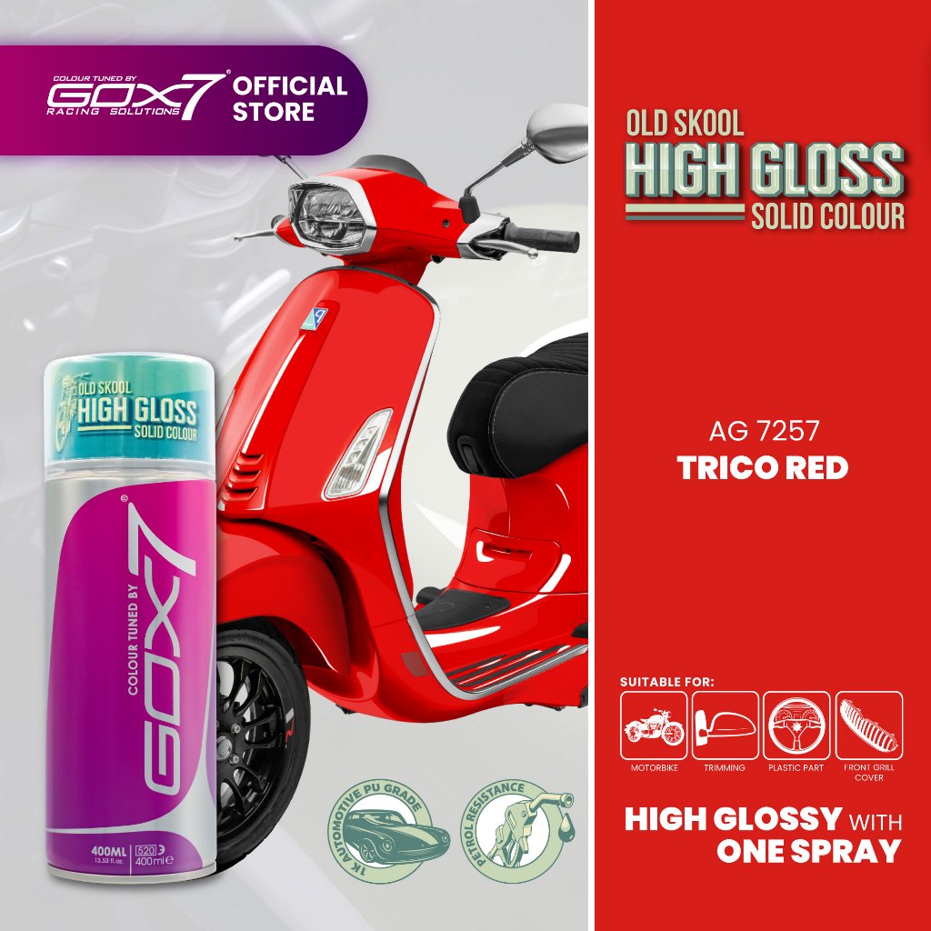 Jual Gox7 High Gloss Solid Color- AG7257 Trico Red-Cat Sepeda-Warna ...
