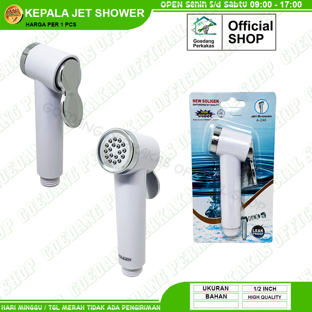 Jual Kepala Jet Shower Toilet / Bidet Putih Soligen A246 / Pencetan Shower Closet | Shopee Indonesia