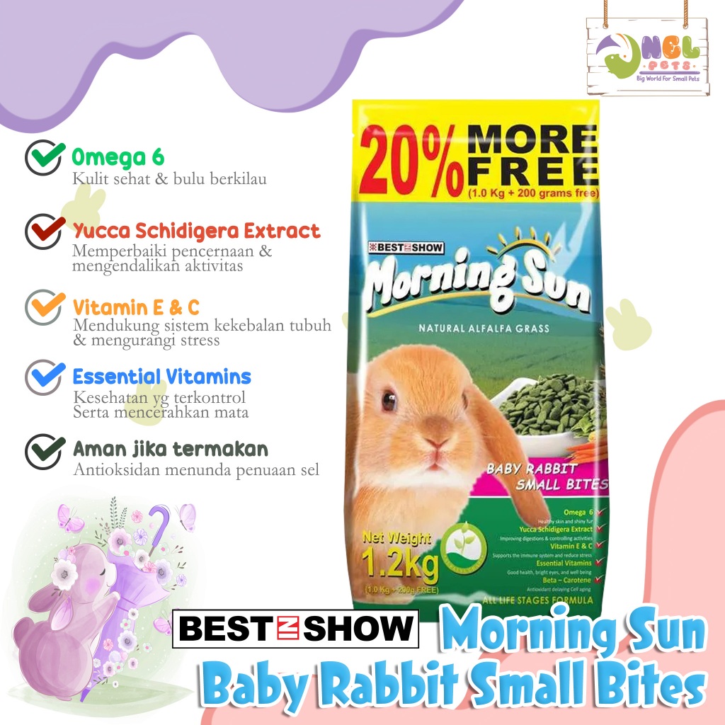 Jual MAKANAN KELINCI MORNING SUN BABY RABBIT 1,2KG | Shopee Indonesia