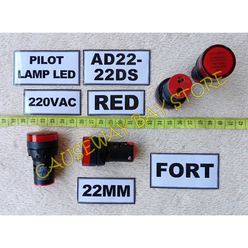 Jual PILOT LAMP LED 22MM 220VAC AD22-22DS RED FORT | Shopee Indonesia