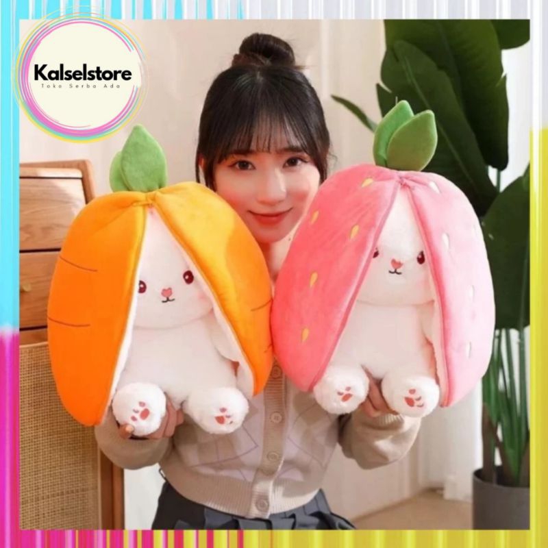 Jual ( BAHAN SUPER LEMBUT ) boneka kelinci strawberry wortel mainan ...