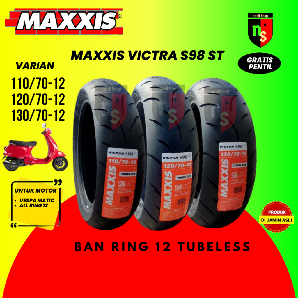 Jual (READY STOCK) BAN MAXXIS VICTRA RING 12 ( 110/70 - 120/70 - 130/70 ...