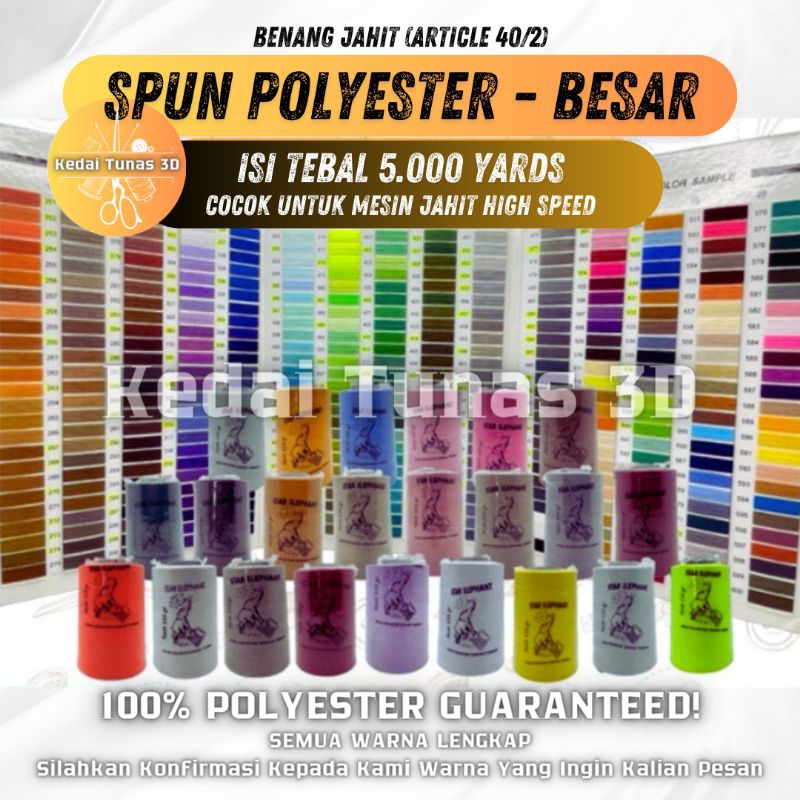 Jual BENANG JAHIT 100% KATUN & BENANG OBRAS 100% SPUN POLYESTER 40/2 ...