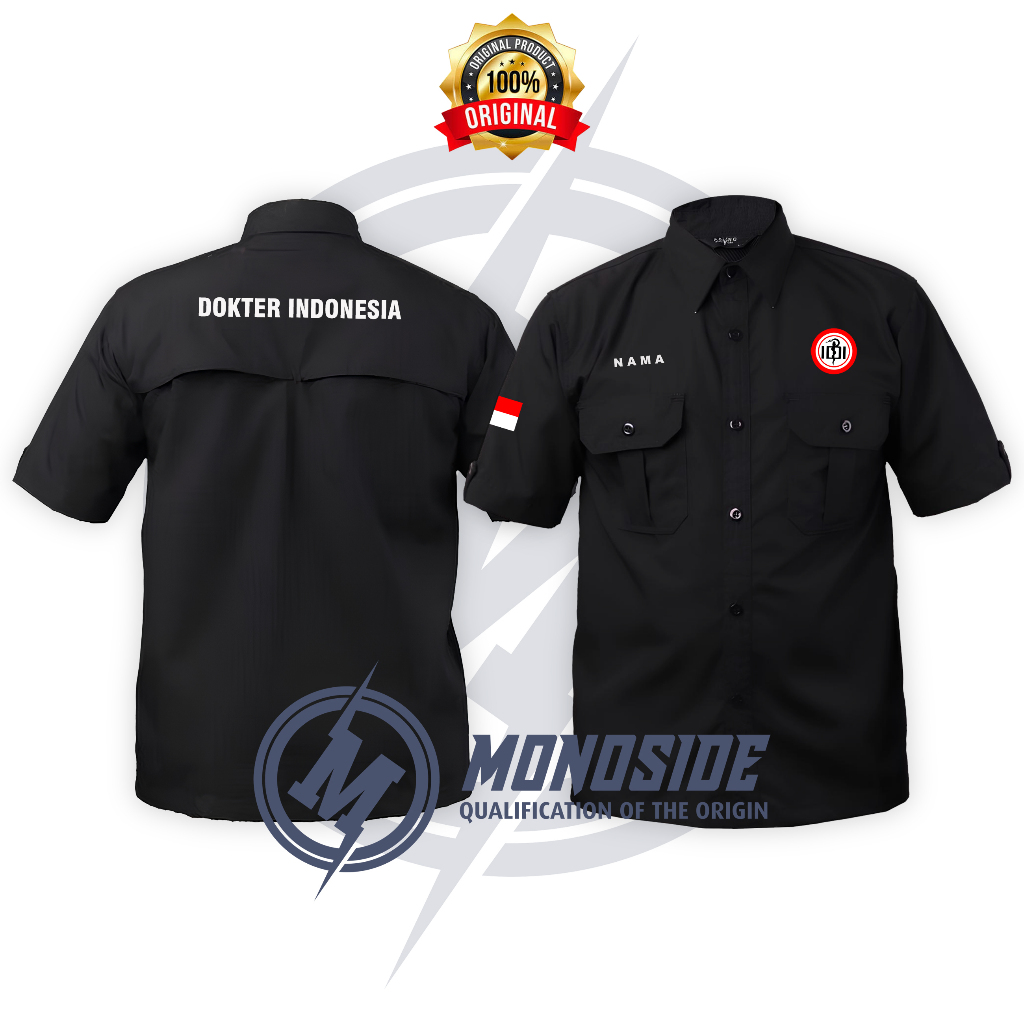 Jual KEMEJA PDL PDH LENGAN PENDEK DOKTER INDONESIA FULL BORDIR FREE ...
