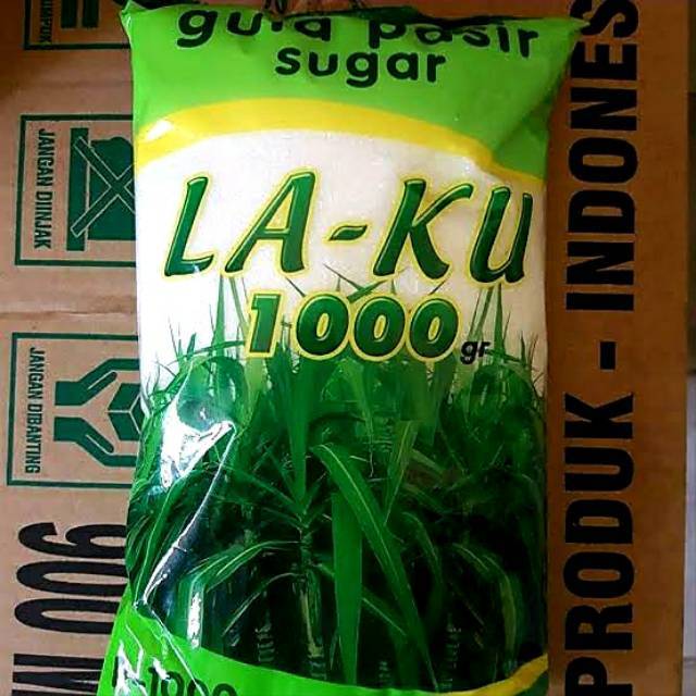 Jual Gula Laku 1Kg Gula Pasir Kemasan 1 Kg dan 500 Gram || 1 Dus Isi 15 ...