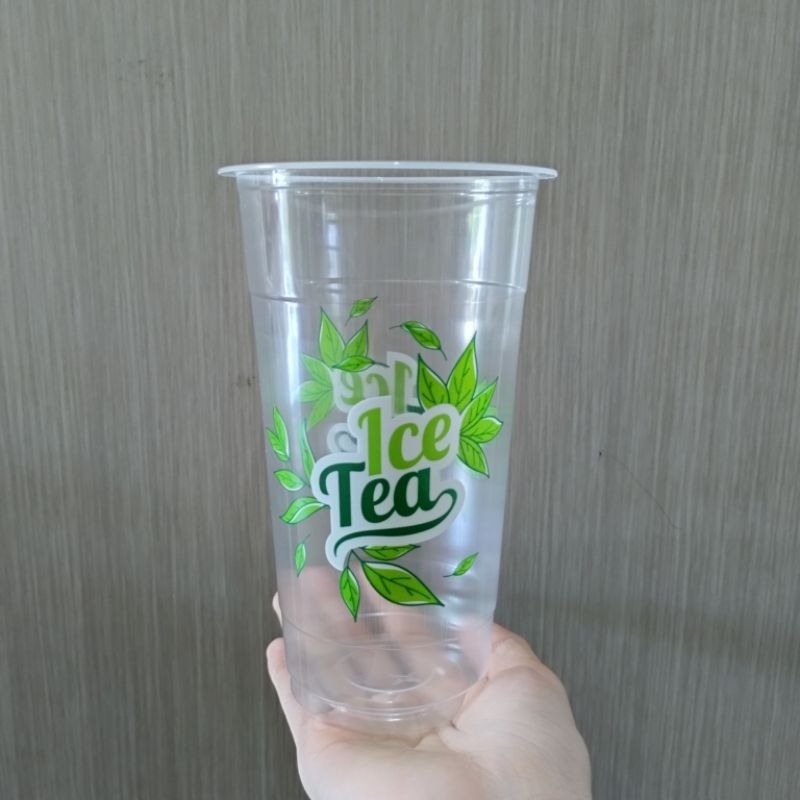 Jual [22 oz Datar] Gelas Cup motif Starindo Ice Tea 22 Datar isi 50 pcs ...