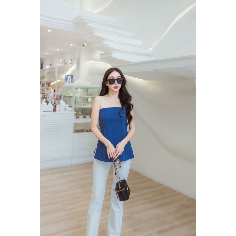 Jual Tevy Tube Top (Korean Tube Slit Top Import Bangkok) | Shopee Indonesia