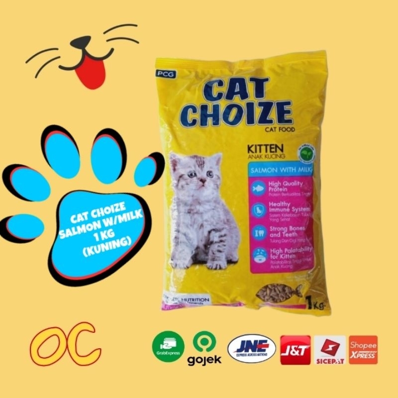 Jual CAT CHOIZE SALMON MILK 1 KG ( KUNING) | Shopee Indonesia