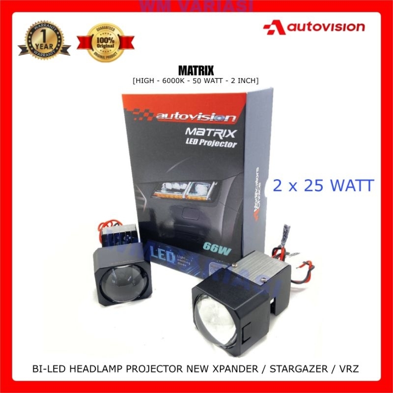Jual LED Headlamp Projector New Xpander Stargazer VRZ BiLED Matrix 2 Inch 6000K Autovision 66W ...