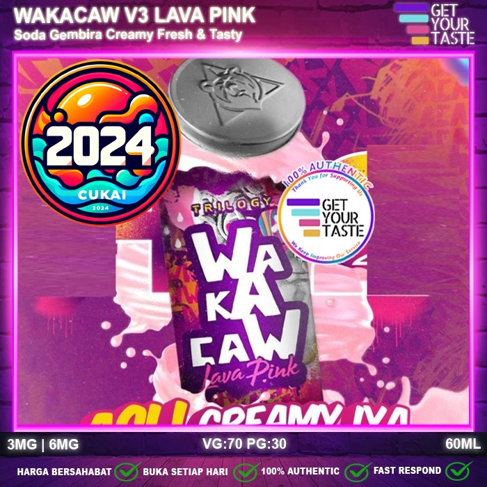 Jual Liquid Wakacaw V3 Lava Pink 60ML by Trilogy Brewery | Shopee Indonesia