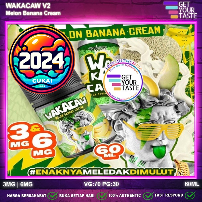 Jual Liquid Wakacaw V2 Melon Banana Cream 60ML By Trilogy Brewery ...