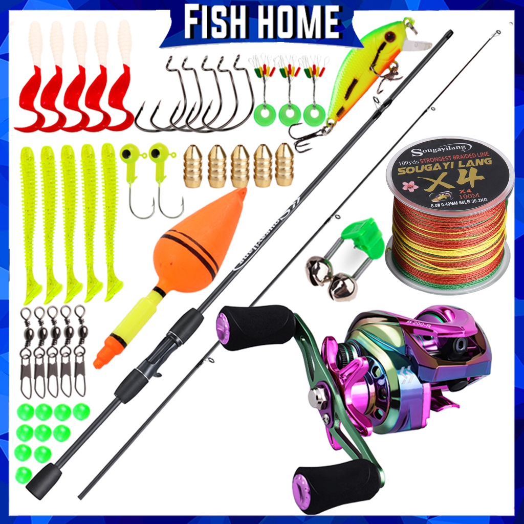 Jual Sougayilang Joran Pancing Full Set 1.8M 5-10LB 7.2:1 gear raito Joran BC Set Reel BC Joran ...