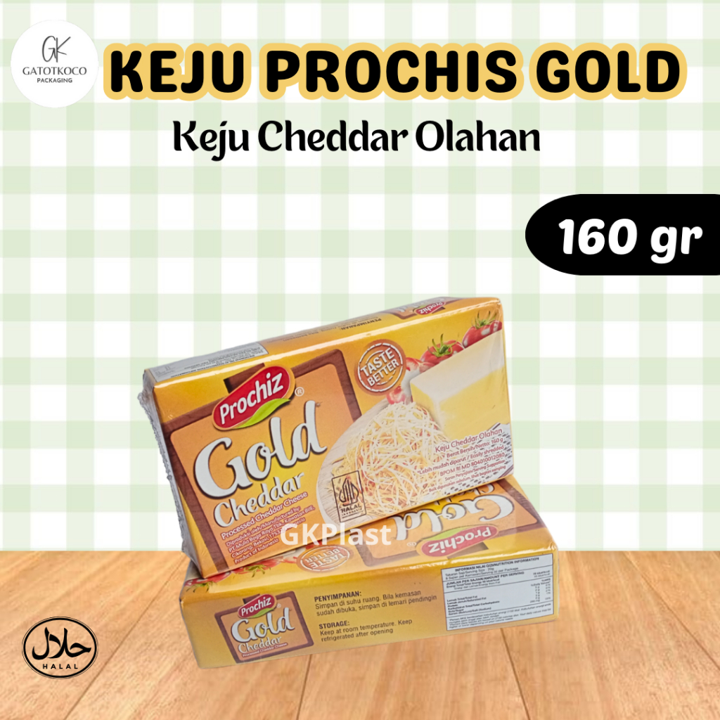Jual Keju Prochis Gold 160 gram/keju cheddar/keju gurih dan enak/keju ...