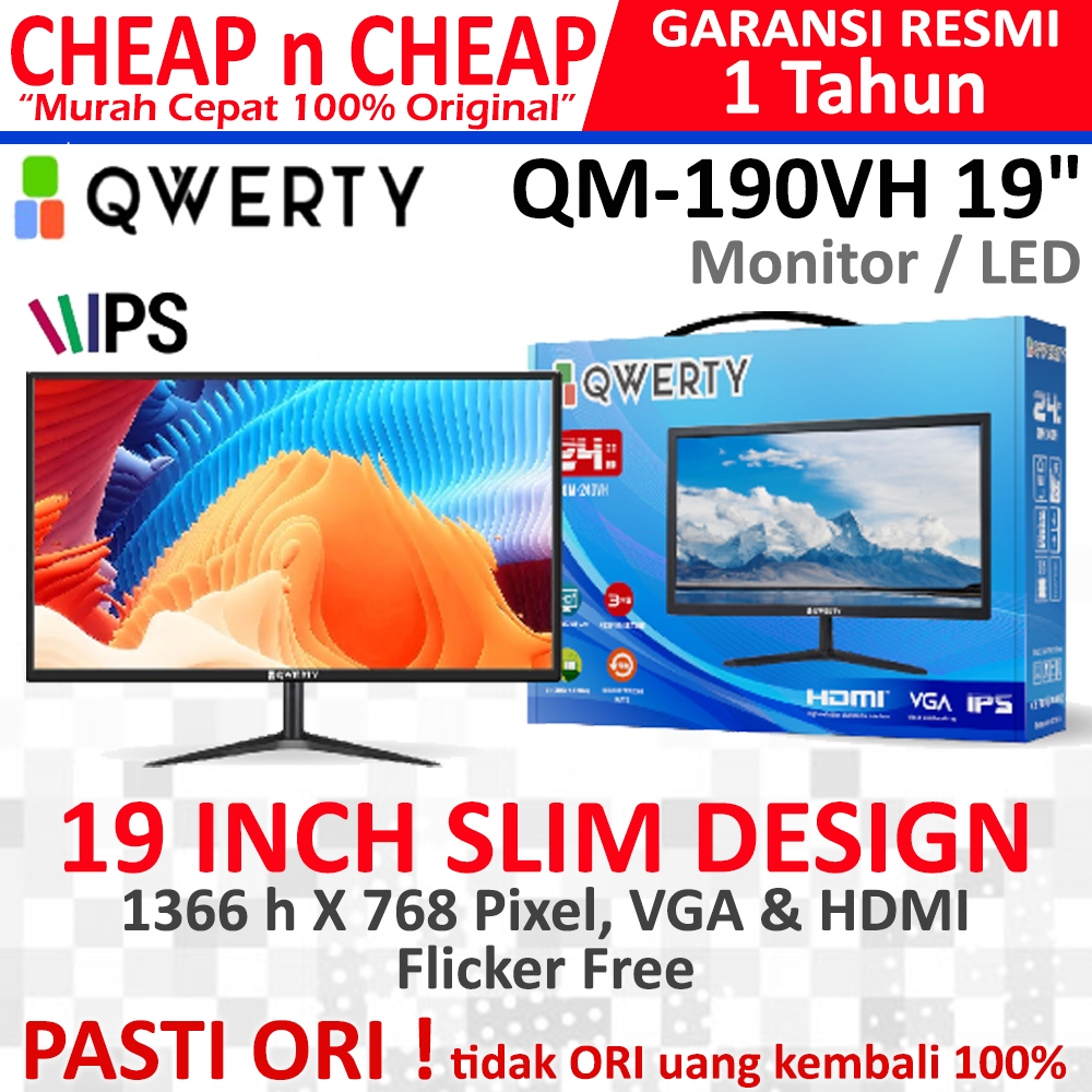 Jual Qwerty QM-190VH LED 19 Inch HDMI VGA - LCD Led Monitor 19" 19Inch | Shopee Indonesia