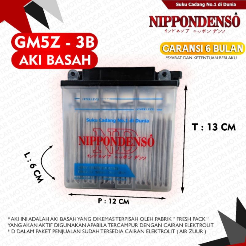 Jual Aki Basah Motor NIPPONDENSO GM5Z-3B Original DRY Charger Motor LEGENDA GRAND PRIMA TITAN ...