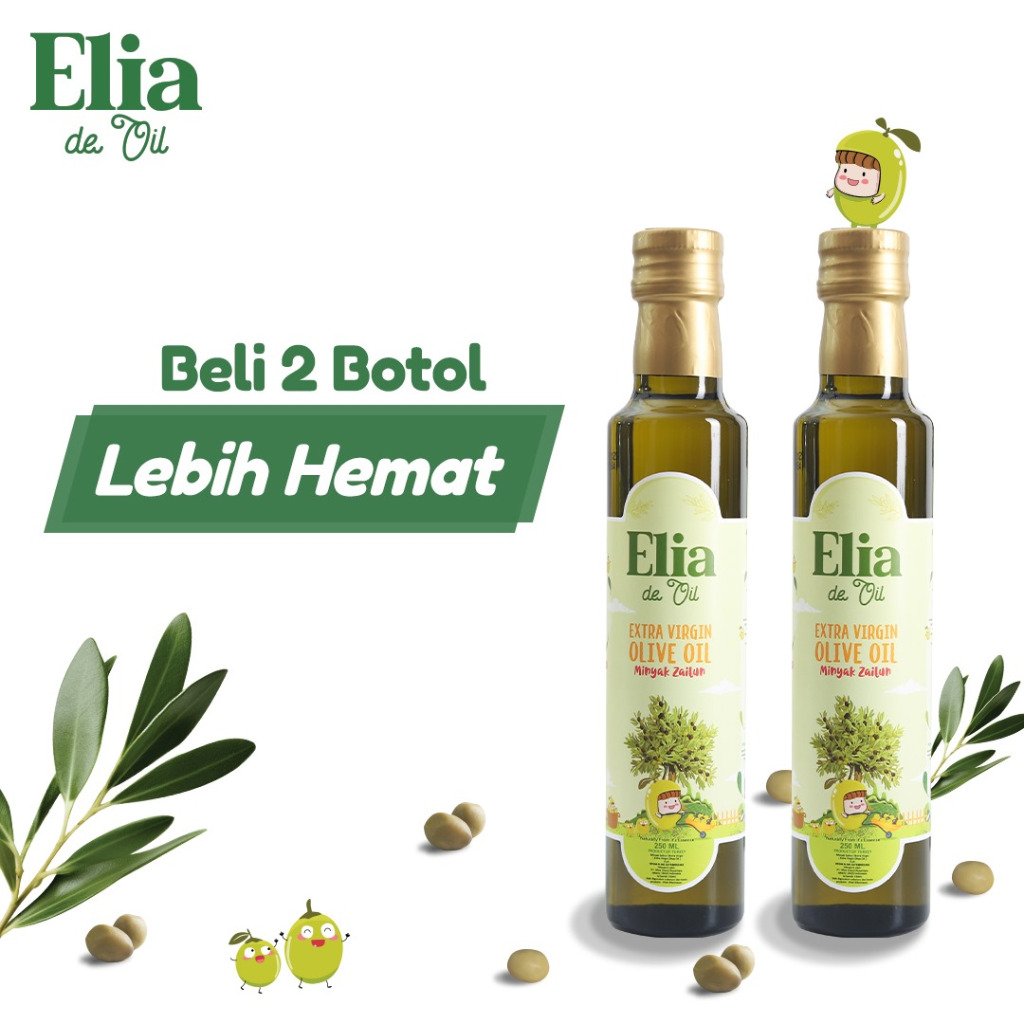 Jual ELIA DE OIL Paket 2 Botol Olive Oil / Extra Virgin Olive Oil ...
