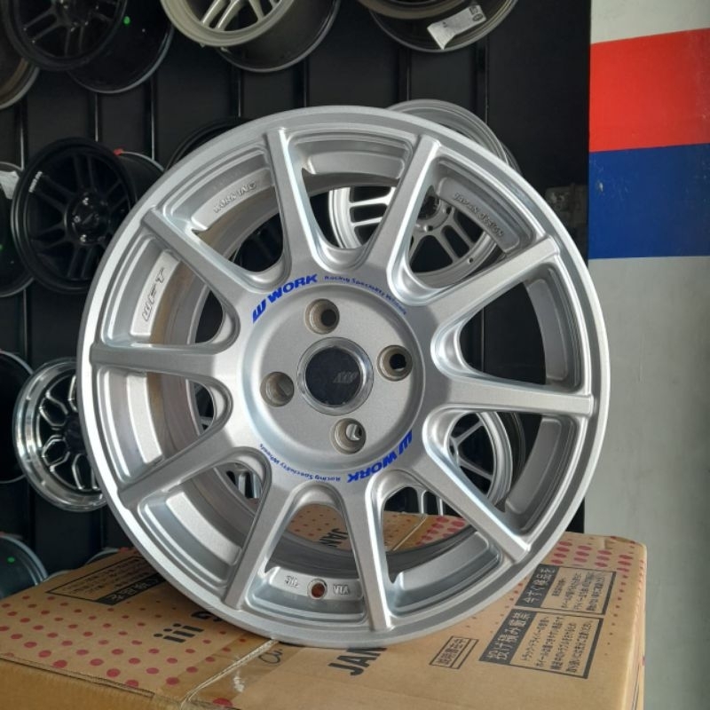 Jual velg work mco ring 15 lebar 7 et 40 pcd 4x100 silver | Shopee ...