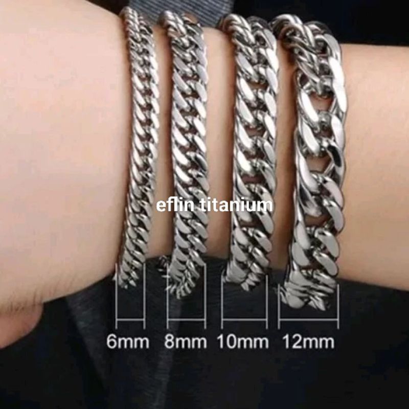 Jual GELANG RANTAI TITANIUM PRIA MODEL KOTAK TERLARIS ANTI KARAT/GELANG ...