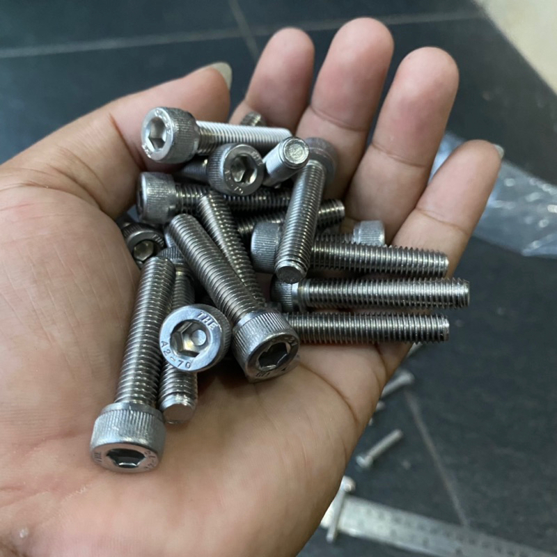 Jual baut L stainles M8 12an baut stenlies LSS M8 baut M8 drat 12 THE A2-70 | Shopee Indonesia