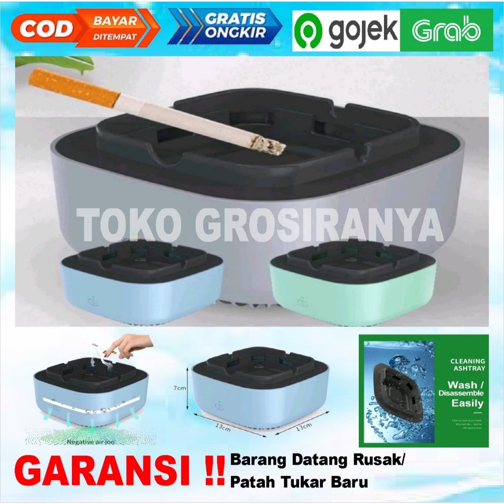 Jual Asbak rokok penghisap asap pembersih udara air purifier filter 3v ...