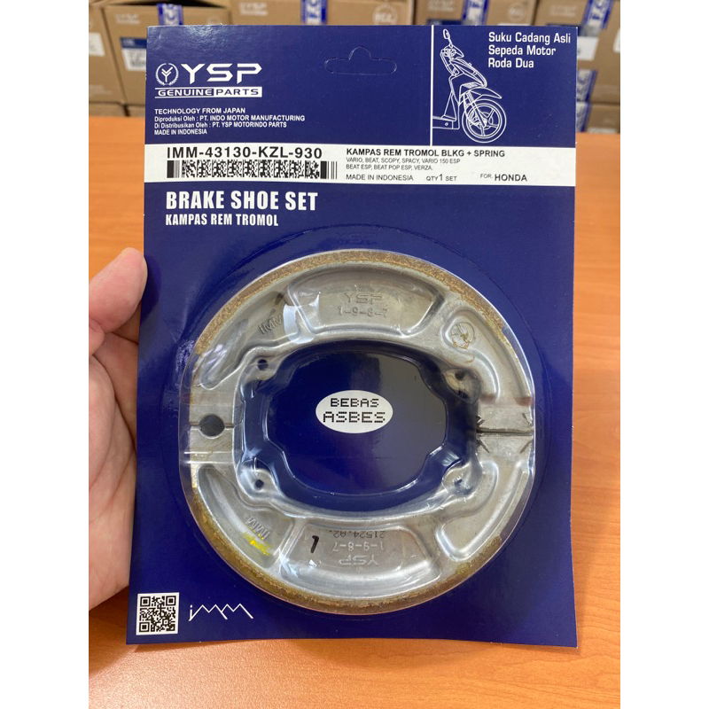 Jual YSP Kampas Rem PRESS Belakang Tromol Vario 110 KZL / Vario Fi 125 ...