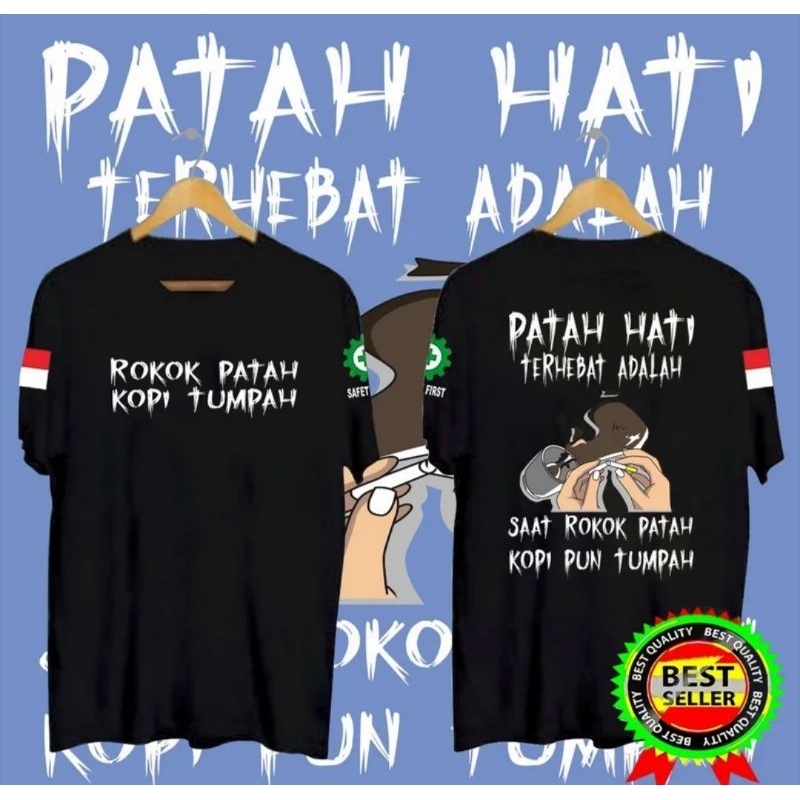 Jual KAOS PATAH HATI ROKOK PATAH KOPI TUMPAH | Shopee Indonesia
