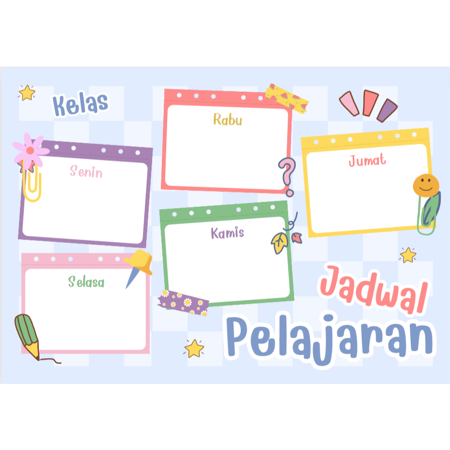 Jual Lembar Sticker Jadwal pelajaran mini anak sekolah AESTHETIC ...