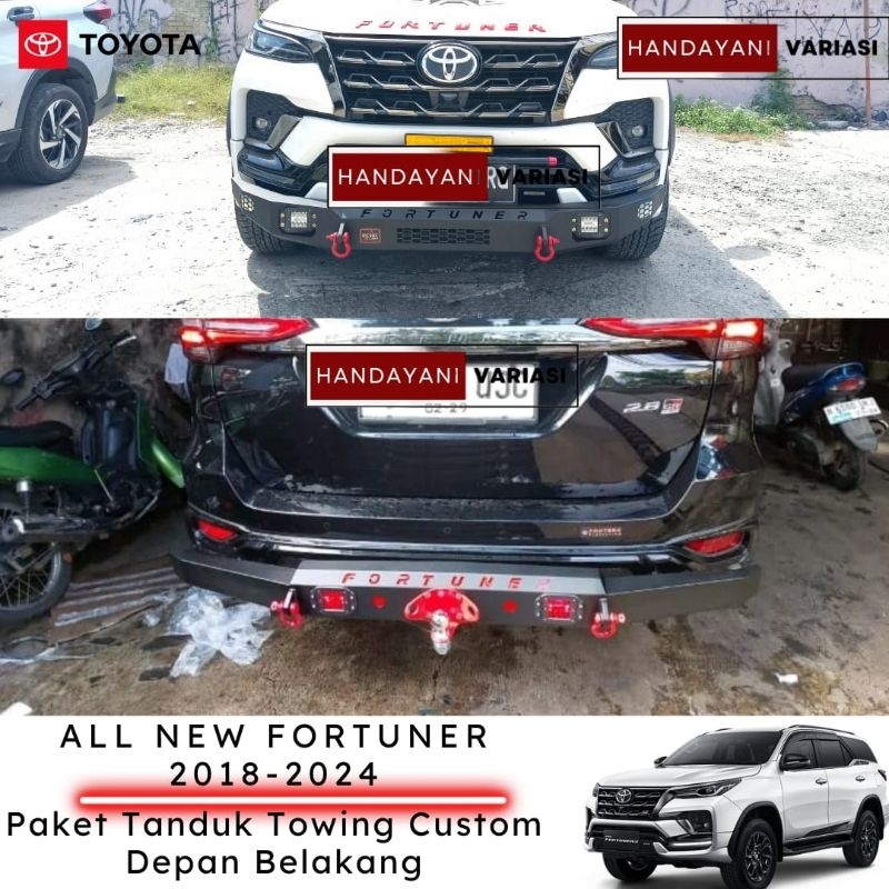 Jual Paket Tanduk Towing Custom Toyota Fortuner 2016 2024 Towing Depan ...