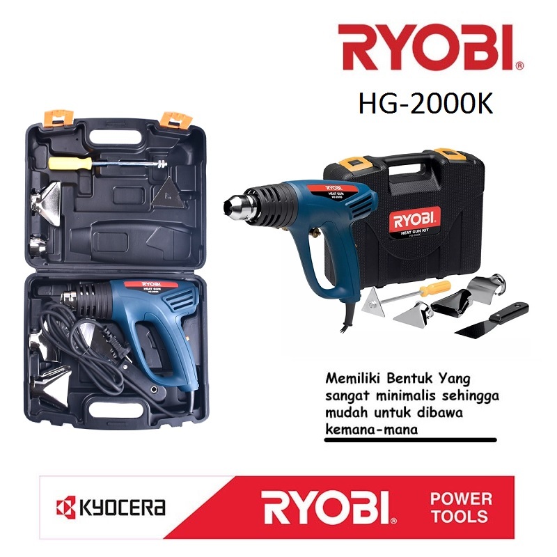 Jual RYOBI Mesin Heat Gun Hot Gun Blower Gun Pemanas HG2000K / Mesin ...