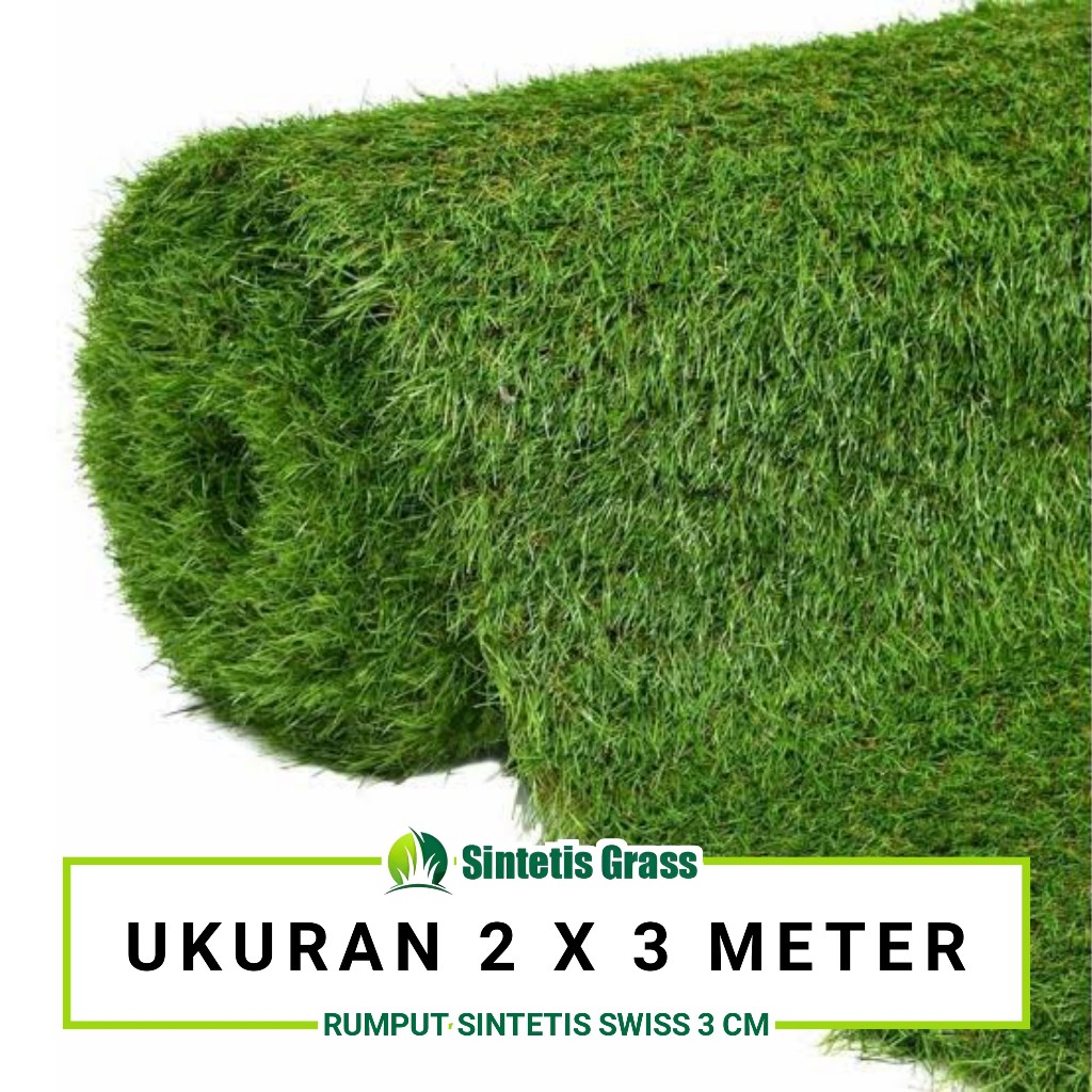 Jual RUMPUT SINTETIS UKURAN 2X3 METER TIPE SWISS PREMIUM TEBAL 3 CM ...