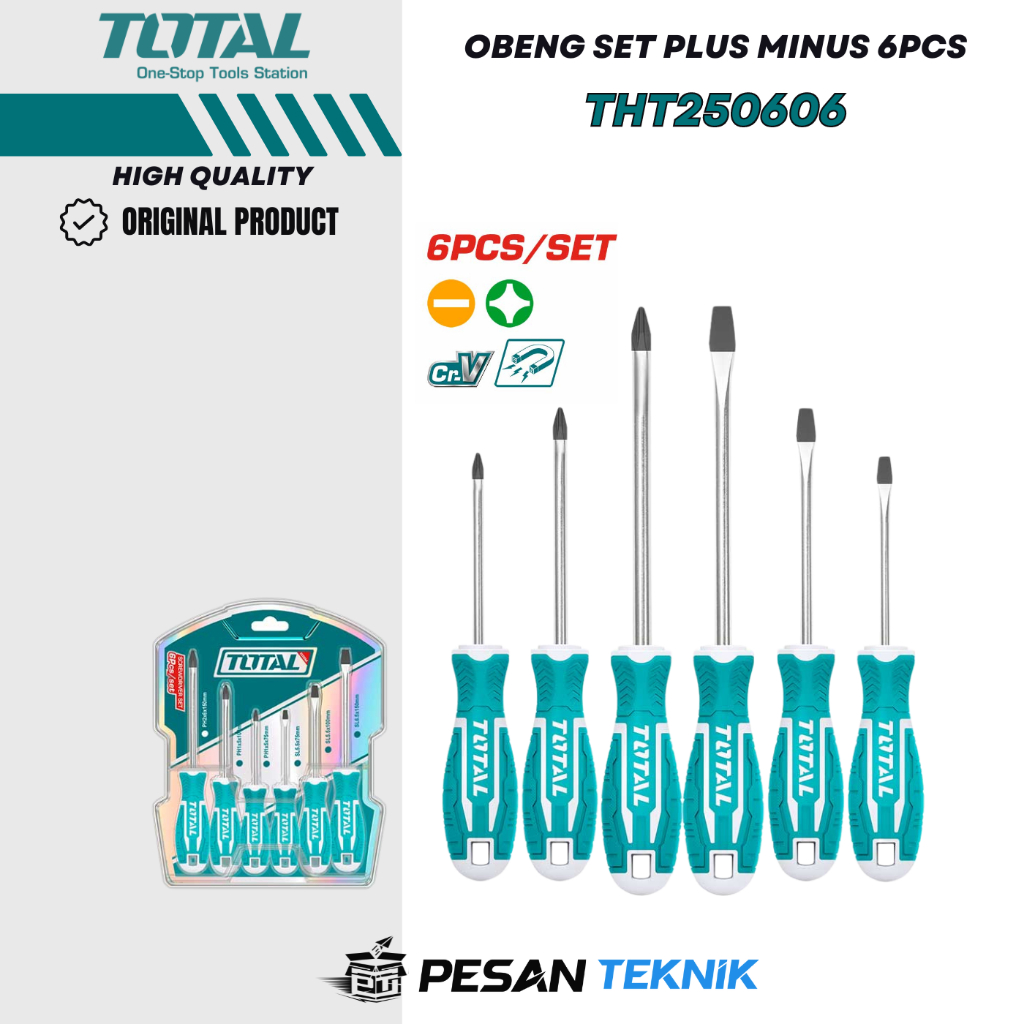 Jual Obeng Set Screwdriver Set 6 pcs TOTAL THT250606 | Shopee Indonesia