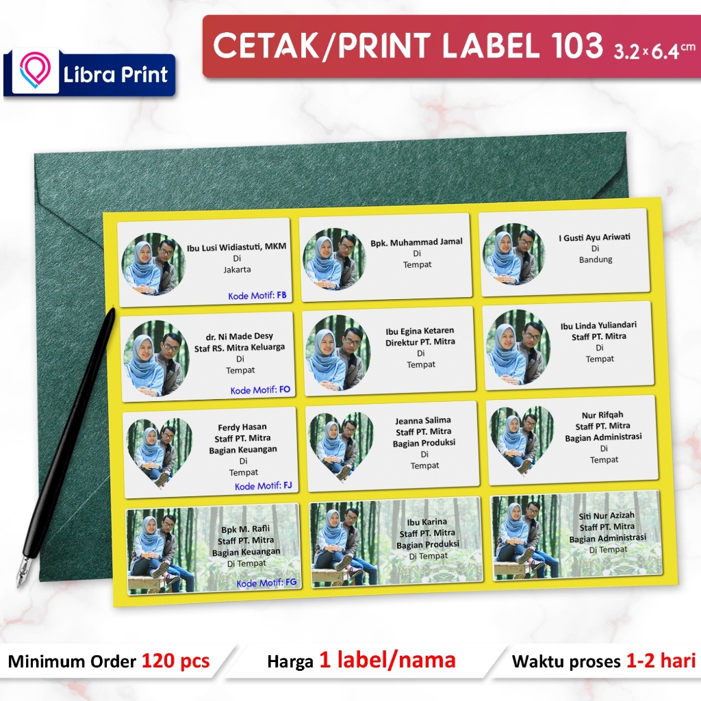 Jual CETAK STIKER LABEL 103 / PRINT LABEL NAMA UNDANGAN / LABEL BUKU ...