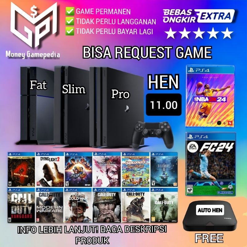 Jual PS4 FAT PRO SLIM Full Games HEN 500GB 1TB | Shopee Indonesia
