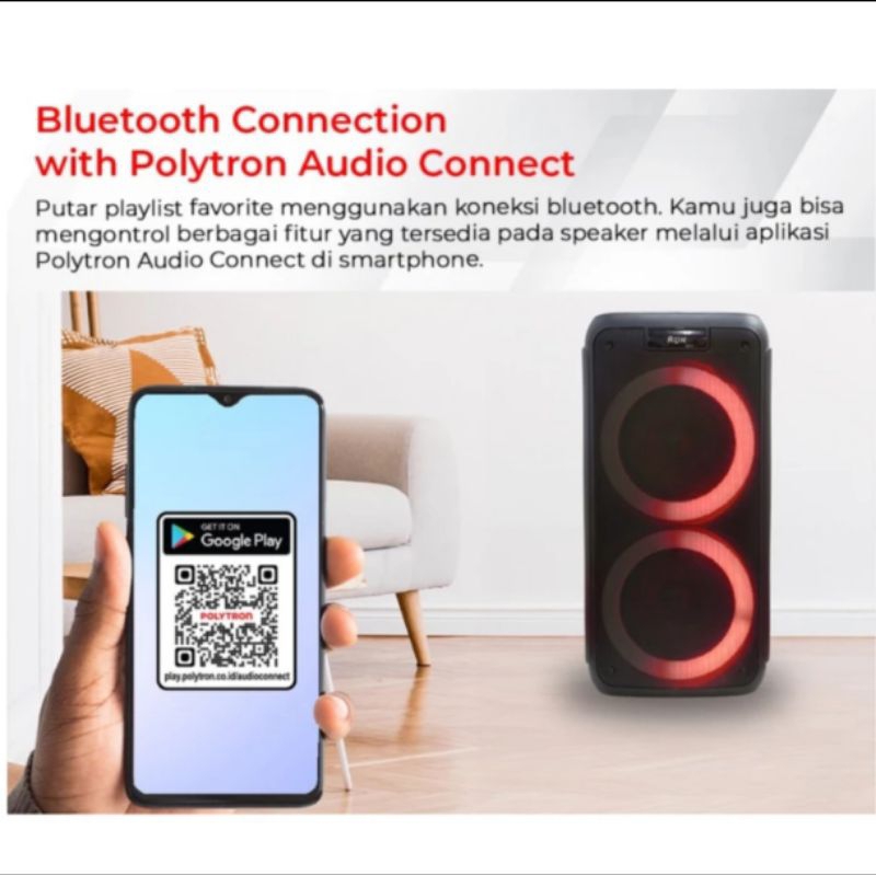Jual Polytron Party Speaker Bluetooth Karaoke Portable Wireless PPS ...