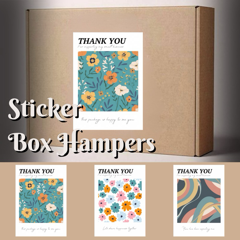Jual Sticker Box Hampers / Stiker Thank you Kardus / Stiker Terimakasih ...