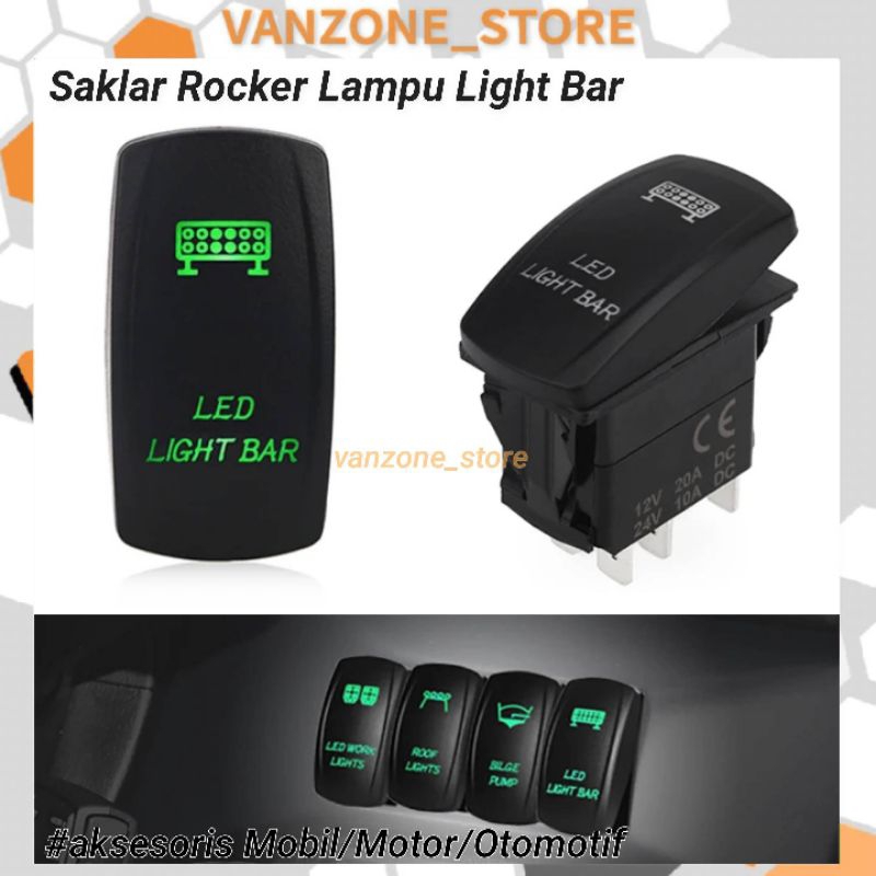 Jual Saklar Rocker Lampu LED Light Bar Mobil Toggle Switch SPST ON-OFF ...