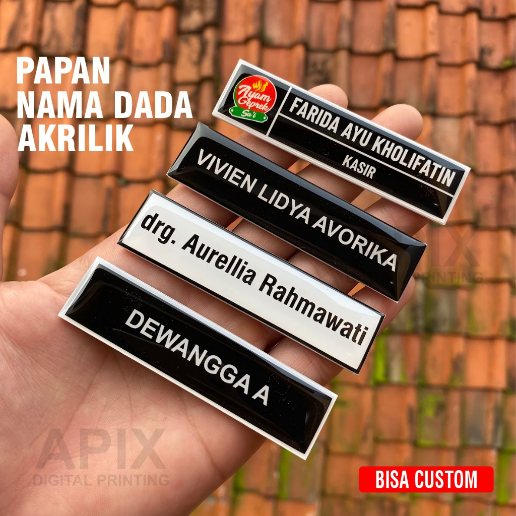 Jual Papan Nama Dada Akrilik Name Tag Acrylic Peniti | Shopee Indonesia