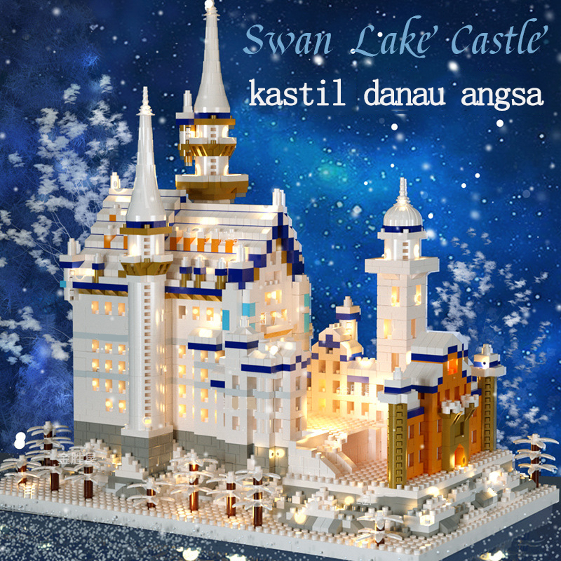 Jual Bricks besar Swan Lake Blok Bangunan Castle Magic Castle Princess ...