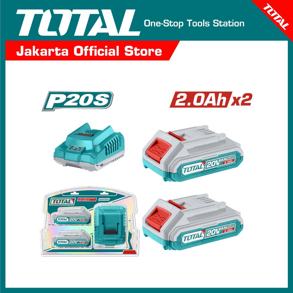 Jual TOTAL P20S Lithium-Ion battery and charger kit TFBCPK1222 | Shopee ...