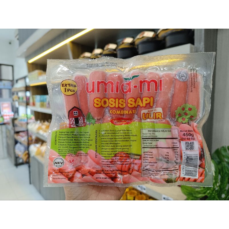 Jual Umiami Sosis sapi ulir 450G ( 50bj ) | Shopee Indonesia